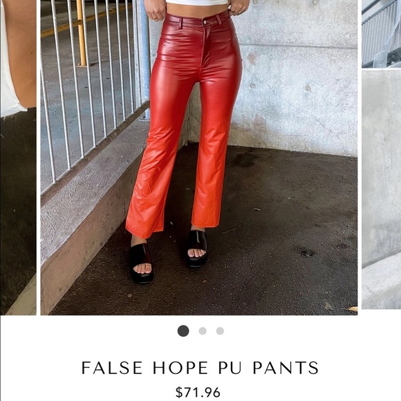 Pants & Jumpsuits | Outcast Red Leather Pants | Poshmark